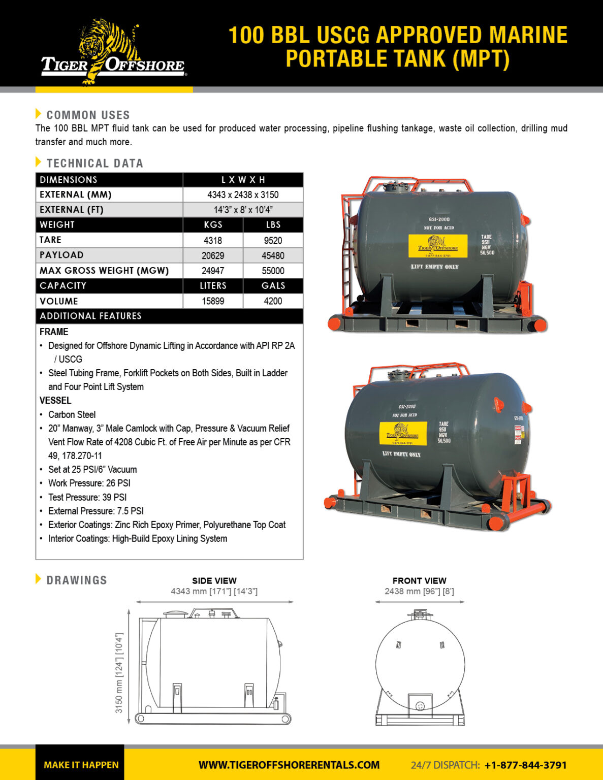 Tank Strapping Charts - Tiger Offshore Rentals