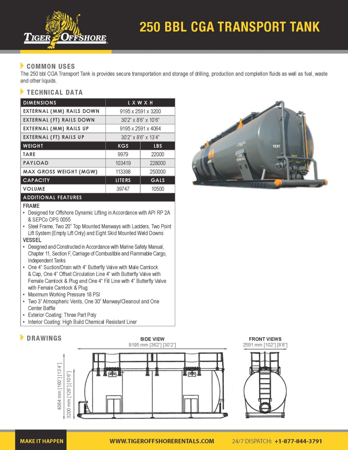 Tank Strapping Charts - Tiger Offshore Rentals