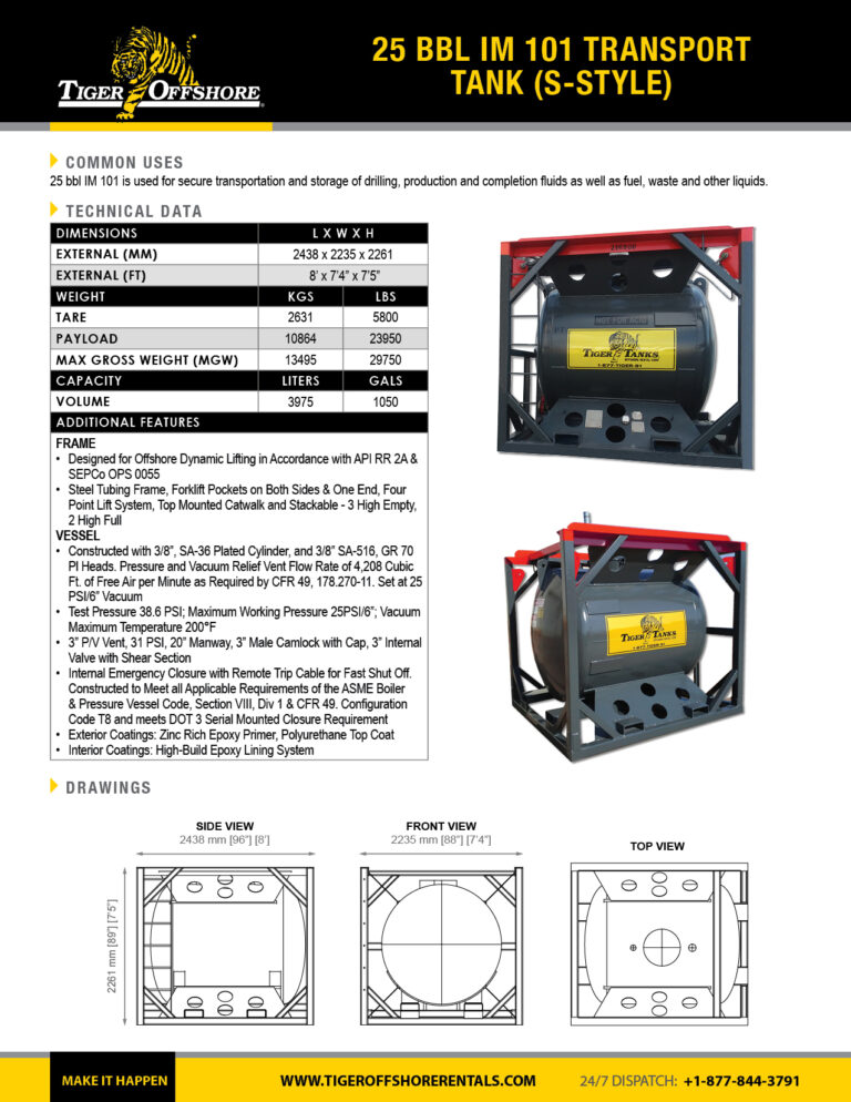 Tank Strapping Charts - Tiger Offshore Rentals