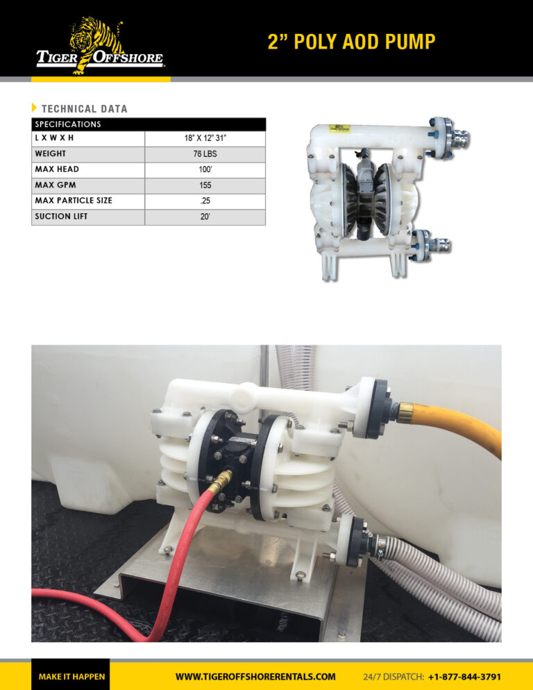 Rotating Equipment - Specification Sheets - Tiger Offshore Rentals
