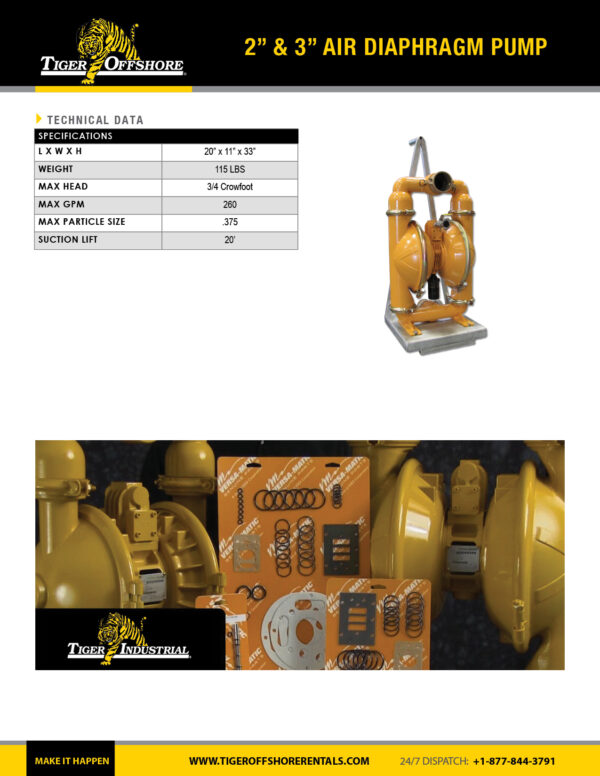 Rotating Equipment - Specification Sheets - Tiger Offshore Rentals