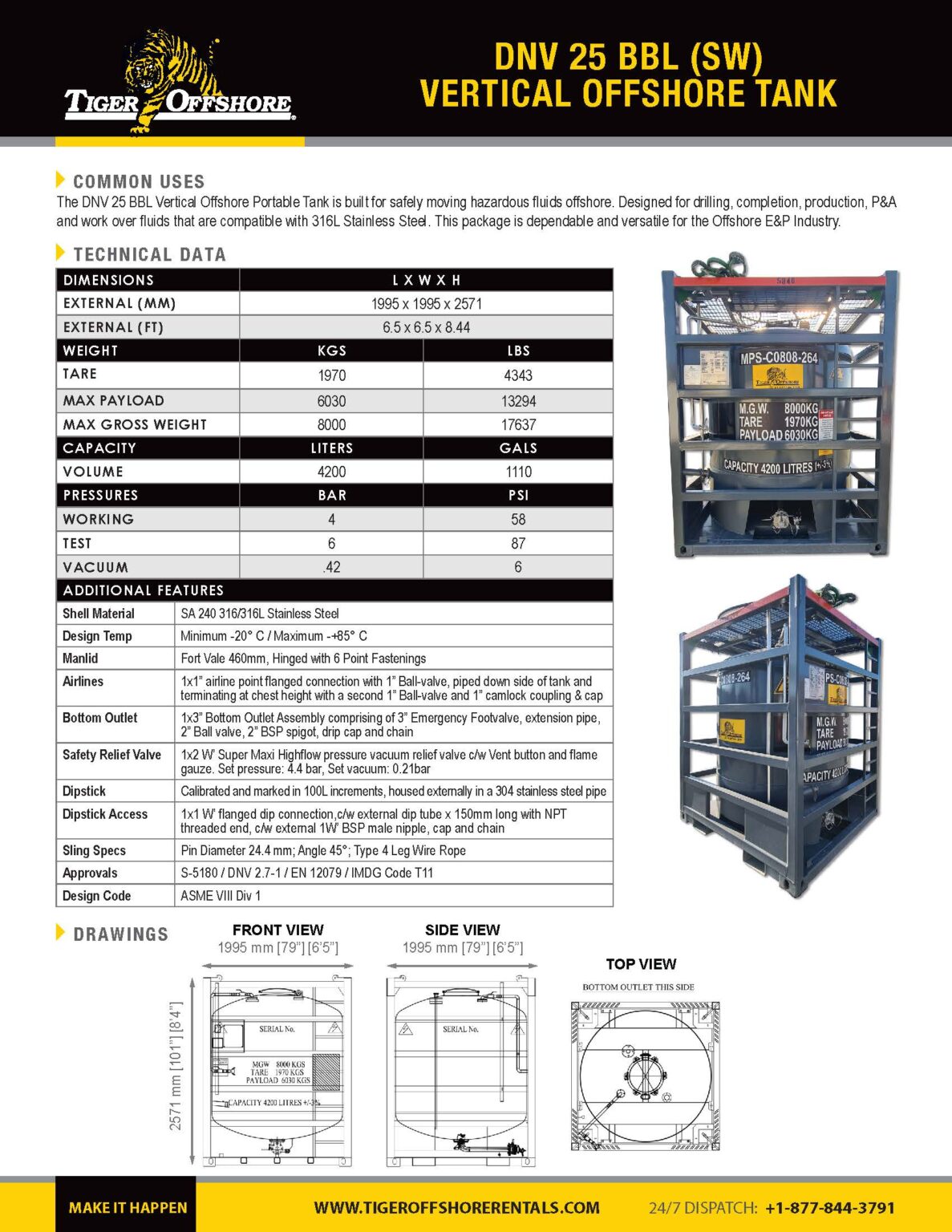 Tank Strapping Charts - Tiger Offshore Rentals