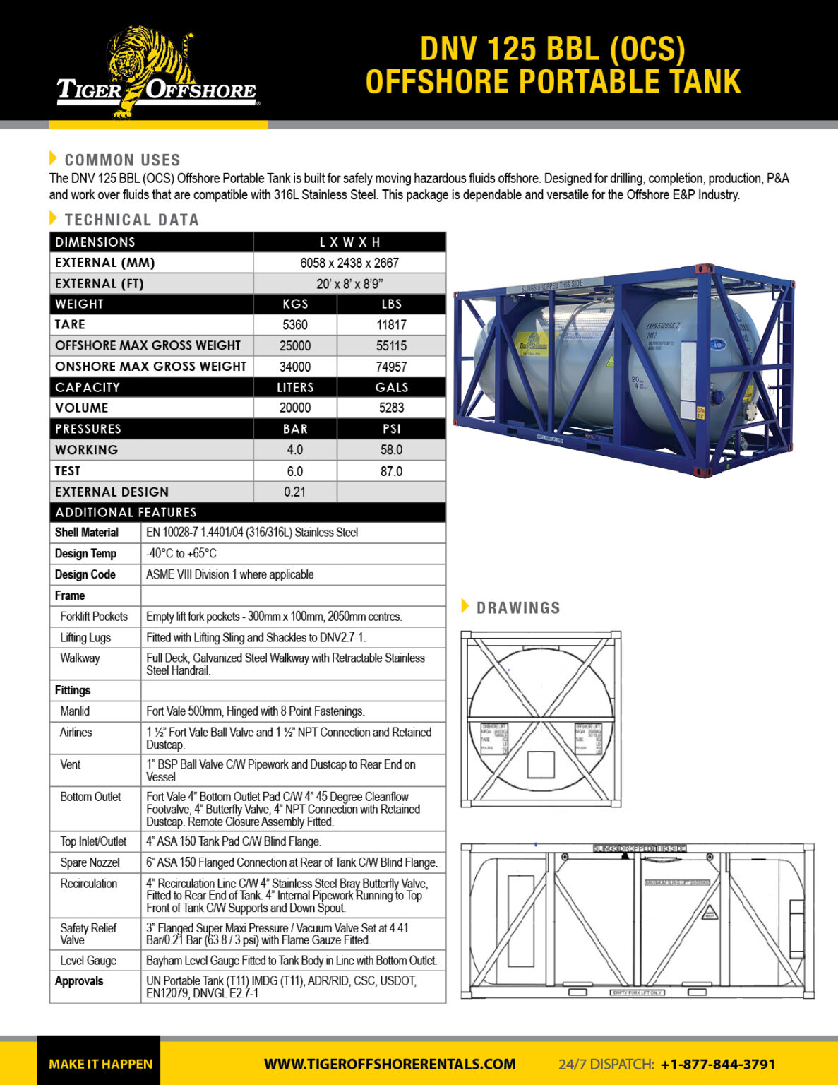 Tank Strapping Charts - Tiger Offshore Rentals