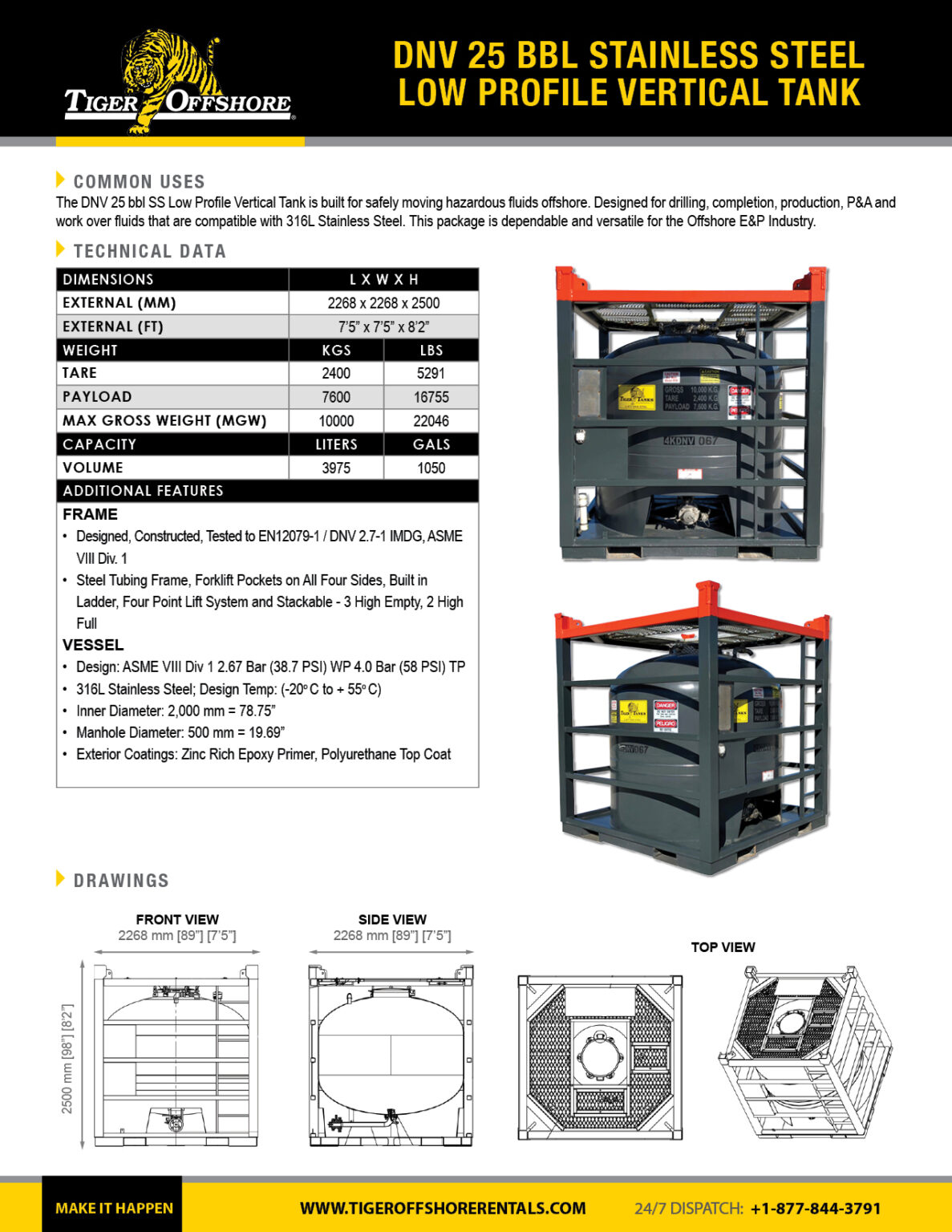 Tank Strapping Charts - Tiger Offshore Rentals