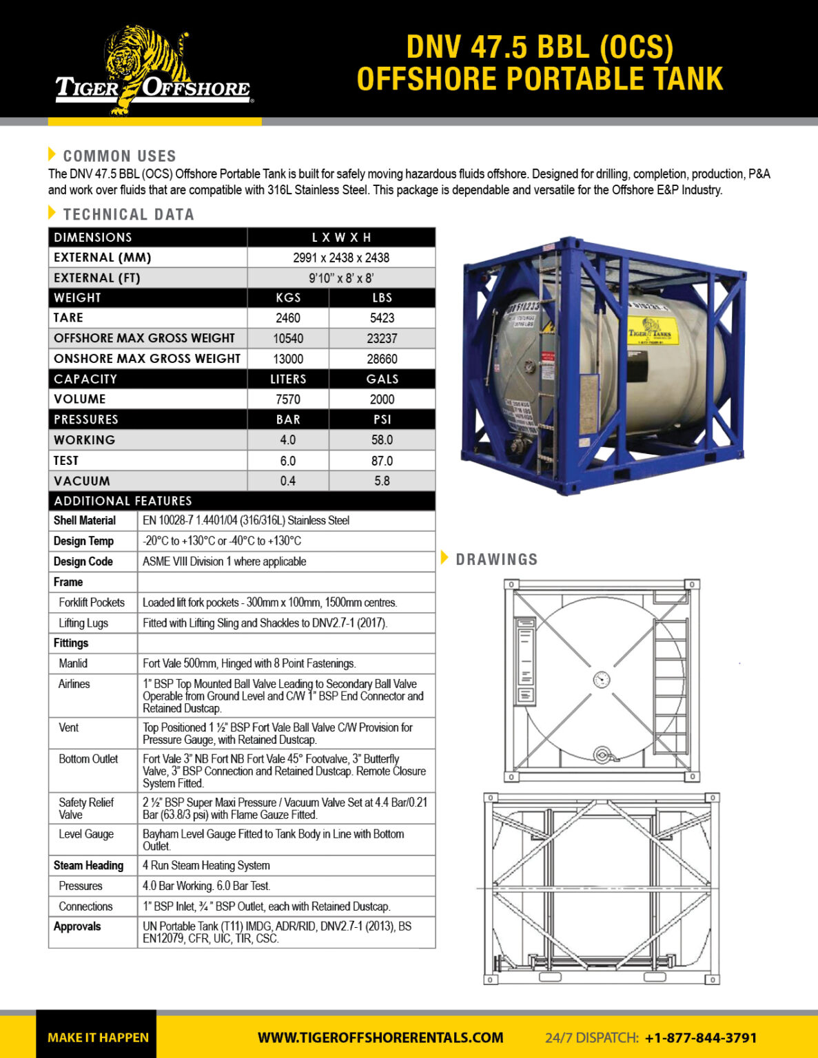 Tank Strapping Charts - Tiger Offshore Rentals