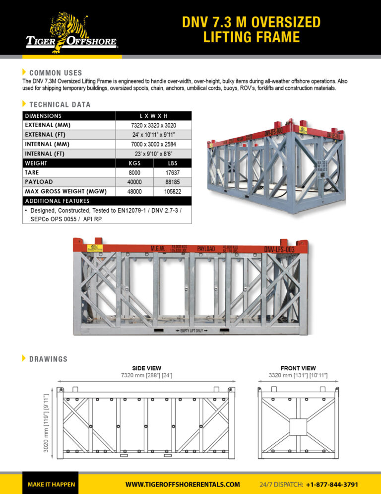 Specification Sheets - Tiger Offshore Rentals