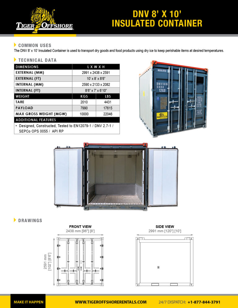 Containers - Specification Sheets - Tiger Offshore Rentals