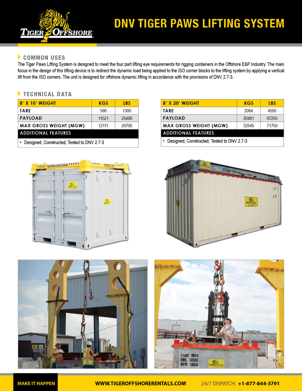 Specification Sheets - Tiger Offshore Rentals