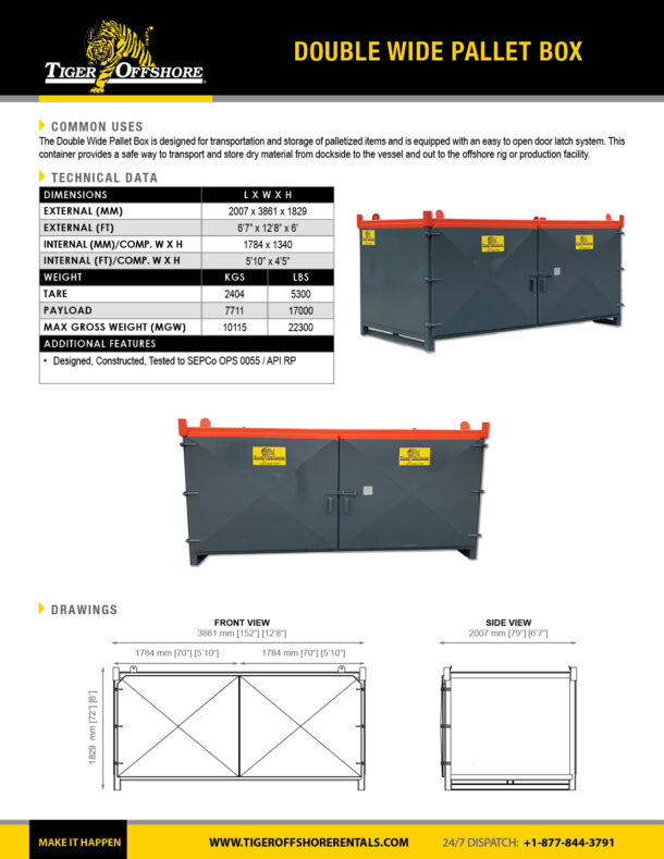 Double Wide Pallet Box - Tiger Offshore Rentals