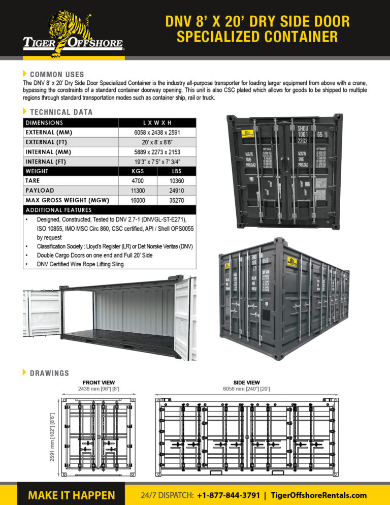 Containers - Specification Sheets - Tiger Offshore Rentals